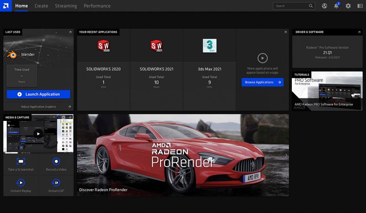 AMD Radeon Pro GPU driver gets brand new UI - AEC Magazine